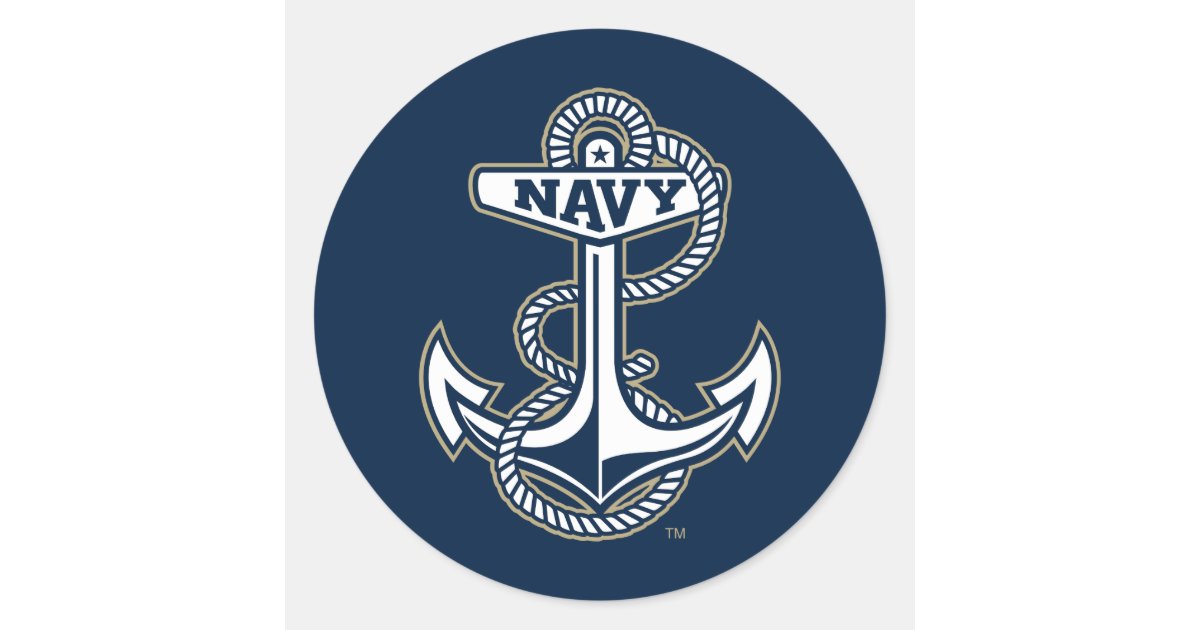 Naval Academy Anchor Classic Round Sticker | Zazzle