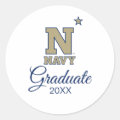 Naval Academy Logo | Graduation Classic Round Sticker | Zazzle