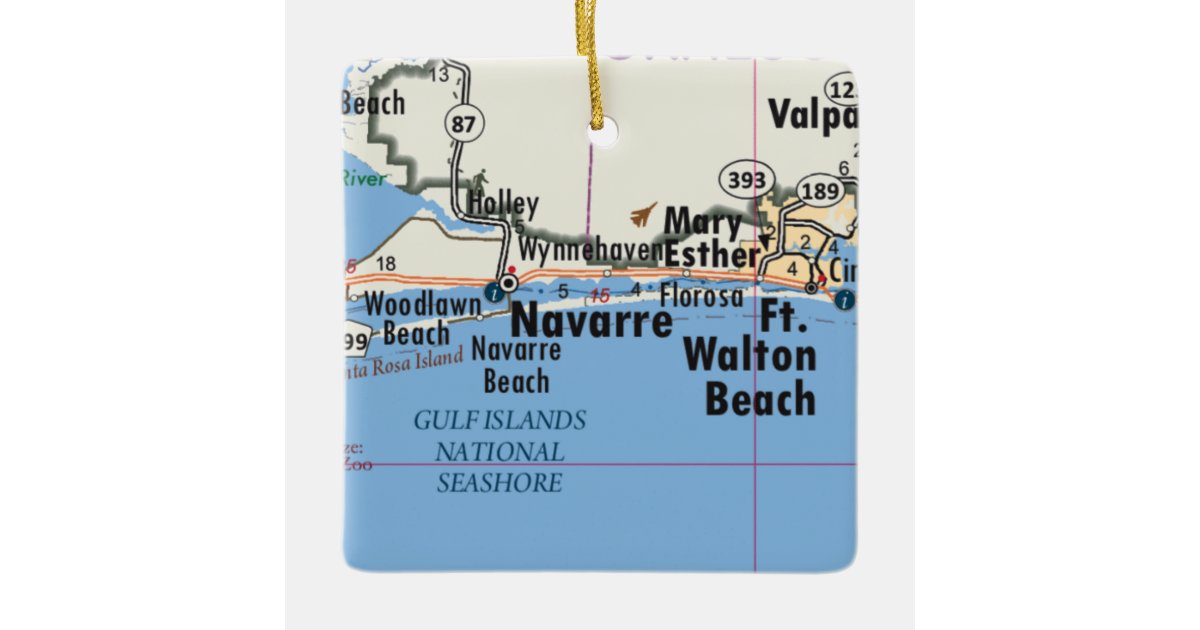 Navarre Florida Map Ceramic Ornament | Zazzle