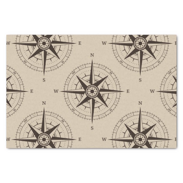 Navigation Compass Pattern Tissue Paper | Zazzle.com