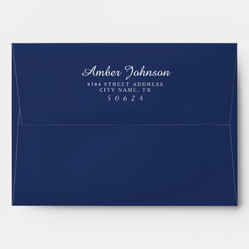 Navy 5 x 7 Pre-Addressed Envelopes | Zazzle