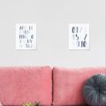 Navy Alphabet and Numbers Educational Classroom Wall Art Sets | Zazzle