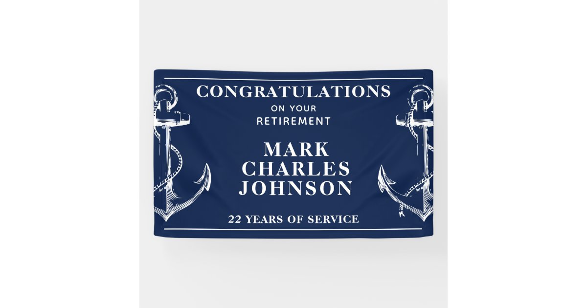 Navy Anchor Retirement Banner | Zazzle