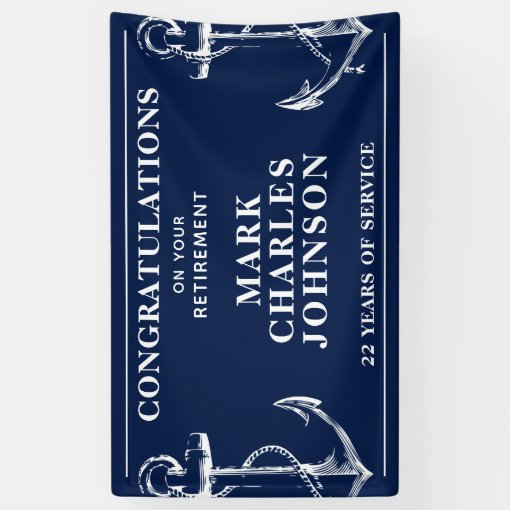 Navy Anchor Retirement Banner | Zazzle