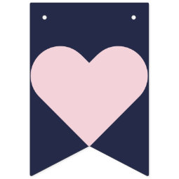 Navy and Blush Pink Preppy Bunting Bunting Flags | Zazzle