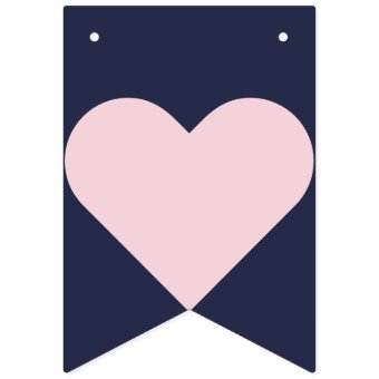 Navy and Blush Pink Preppy Bunting Bunting Flags | Zazzle