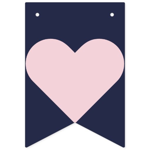 Navy and Blush Pink Preppy Bunting Bunting Flags | Zazzle