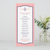 Navy and Coral Nautical Anchor Wedding Program | Zazzle