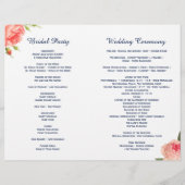 Navy and Coral Shabby Chic Floral Wedding Programs | Zazzle