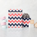 Navy and Coral Zigzag Chevron Stripes Wrapping Paper | Zazzle