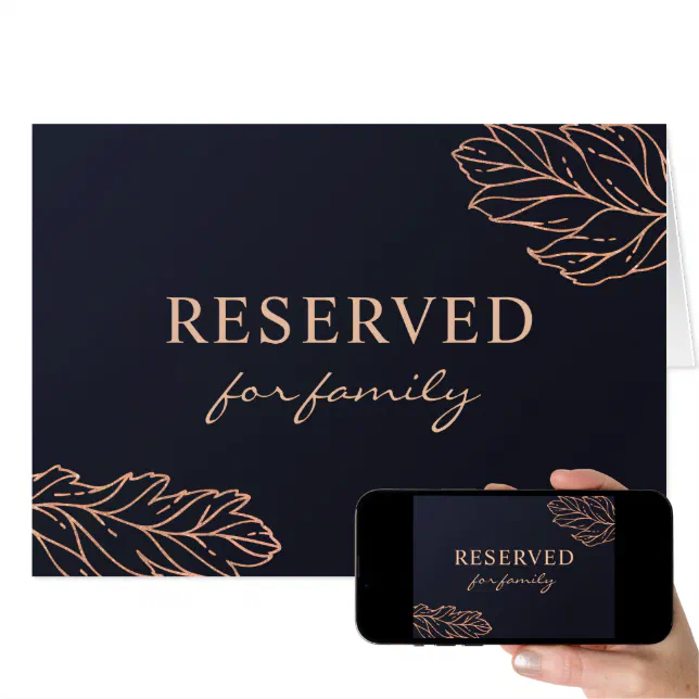 Navy and gold elegant wedding. Blue reserved sign | Zazzle