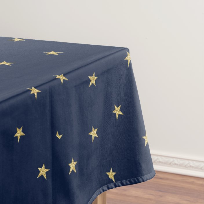 Navy And Gold Stars Tablecloth | Zazzle.com