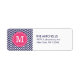 Navy and Pink Modern Chevron Custom Monogram Label | Zazzle