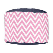 Navy and Pink Nautical Chevron Anchor Monogram Pouf | Zazzle
