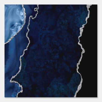 Navy and Silver Agate Wedding Welcome Sign | Zazzle