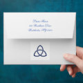 Navy and White Linen A7 Love Knot Envelope | Zazzle