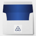 Navy and White Linen A7 Love Knot Envelope | Zazzle