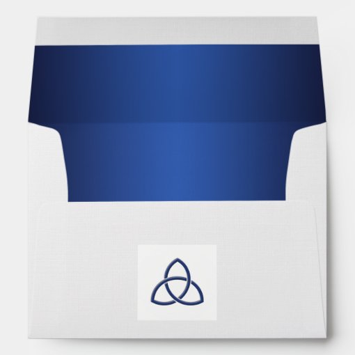Navy and White Linen A7 Love Knot Envelope | Zazzle