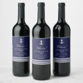 Navy and White Nautical Wine Labels | Zazzle