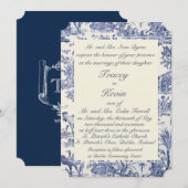 Navy and White Toile Invitation | Zazzle