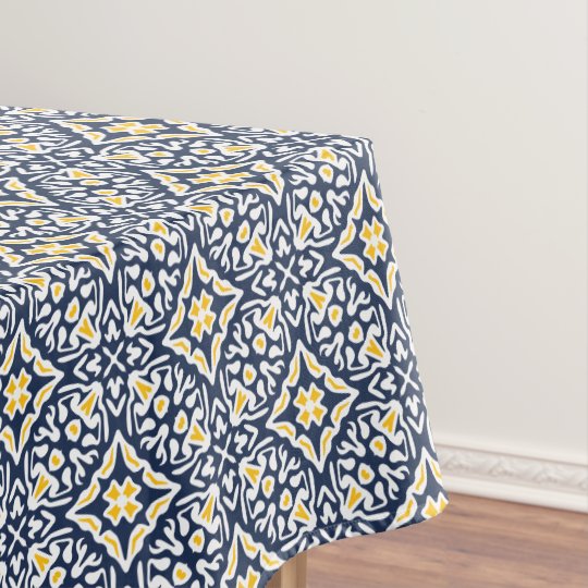Yellow Vintage Floral Medallion Pattern Tablecloth | Zazzle.com
