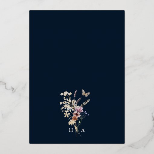 Navy Arch Wedding Invitation Foil Invitation | Zazzle
