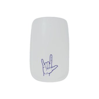 Navy ASL I Love You Minx Nail Wraps | Zazzle