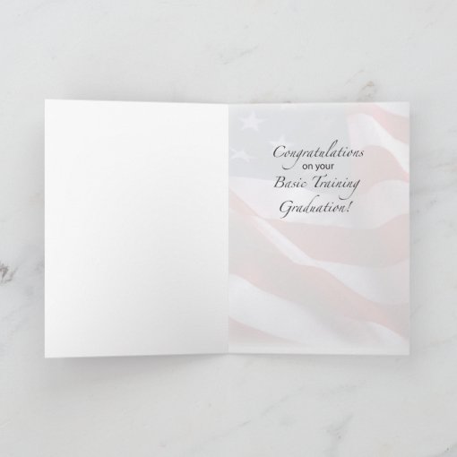 Navy Basic Training Congratulations Eagle on Flag Card | Zazzle