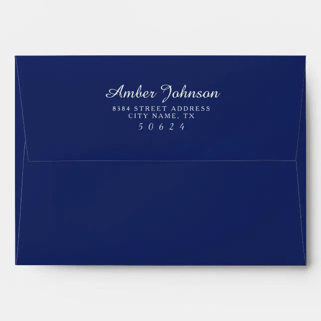 Navy Blue 5 x 7 Pre-Addressed Envelopes | Zazzle