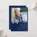 Navy Blue 60th Birthday Photo Invitation | Zazzle