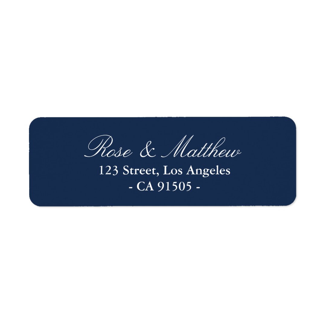 Navy blue address label | Zazzle