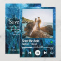 Navy Blue Album Cover Music Photo Save the Date Invitation | Zazzle