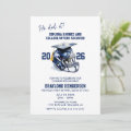 Navy Blue American Football Graduation Party Invitation | Zazzle