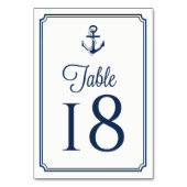 Navy Blue Anchor Nautical Table Numbers Card | Zazzle