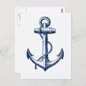 Navy Blue Anchor Postcard | Zazzle