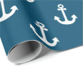 Navy Blue Anchor Wrapping Paper | Zazzle