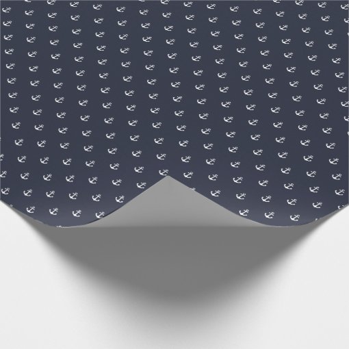 Navy Blue Anchor Wrapping Paper | Zazzle