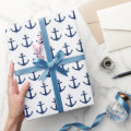 Navy Blue Anchor Wrapping Paper | Zazzle
