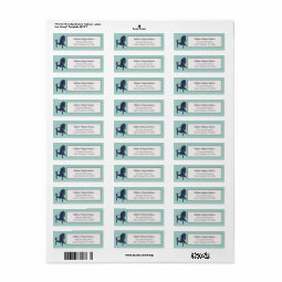Navy Blue and Aqua Adirondack Chair Return Address Label | Zazzle