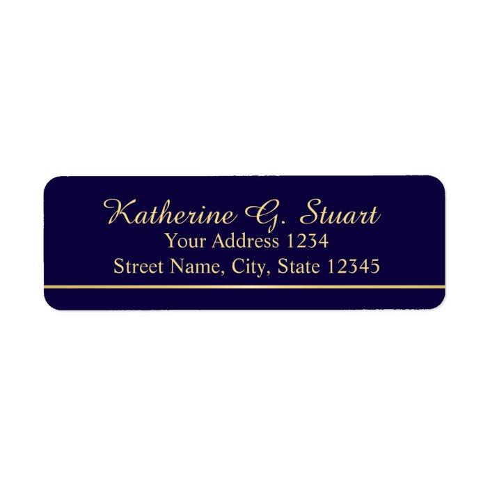 Navy Blue and Faux Gold Foil Elegant Script Label | Zazzle.com