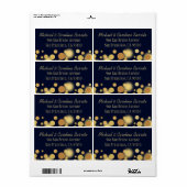 Navy Blue and Gold Bokeh Address Labels | Zazzle