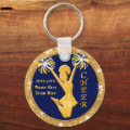 Navy Blue and Gold Cheer Bag Tags Cheerleading Keychain | Zazzle