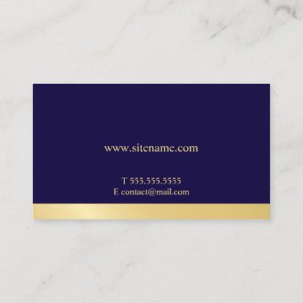 Navy Blue and Gold Elegant Monogram Business Card | Zazzle