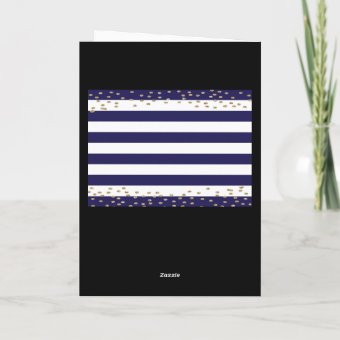 Navy Blue and Gold Glitter 13th Birthday Card | Zazzle