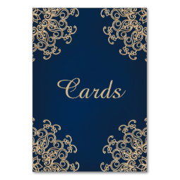 Navy Blue and Gold Indian Style Card | Zazzle