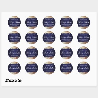 Navy Blue And Gold Labels | Zazzle