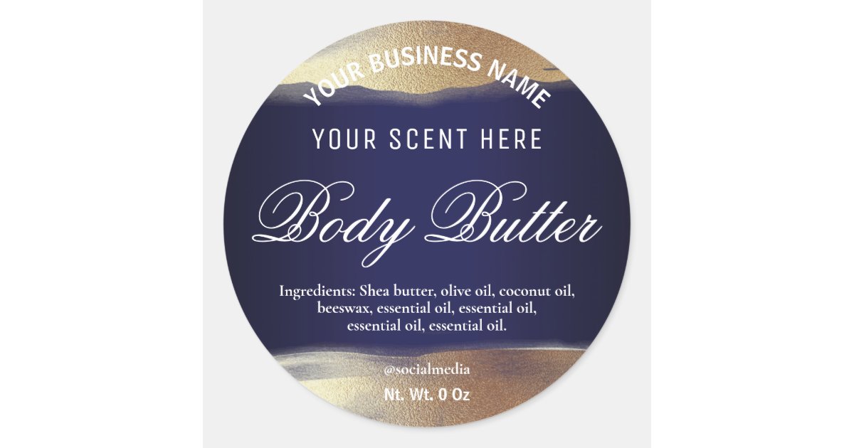 Navy Blue And Gold Labels | Zazzle