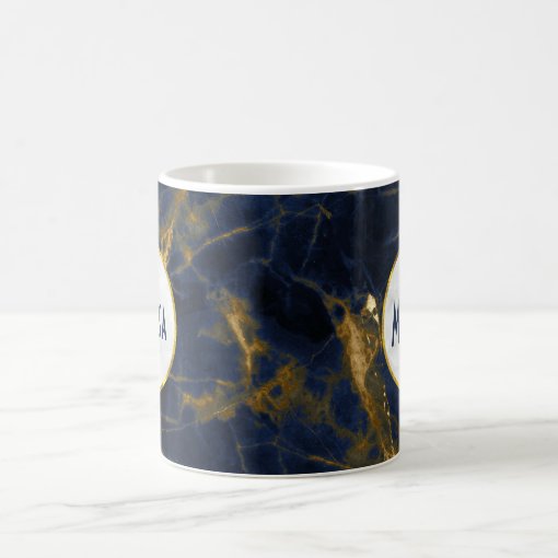 Navy Blue and Gold Marble Modern Stylish Coffee Mug | Zazzle