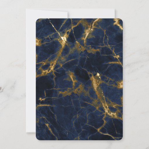 Navy Blue and Gold Marble Modern Stylish Wedding Save The Date | Zazzle