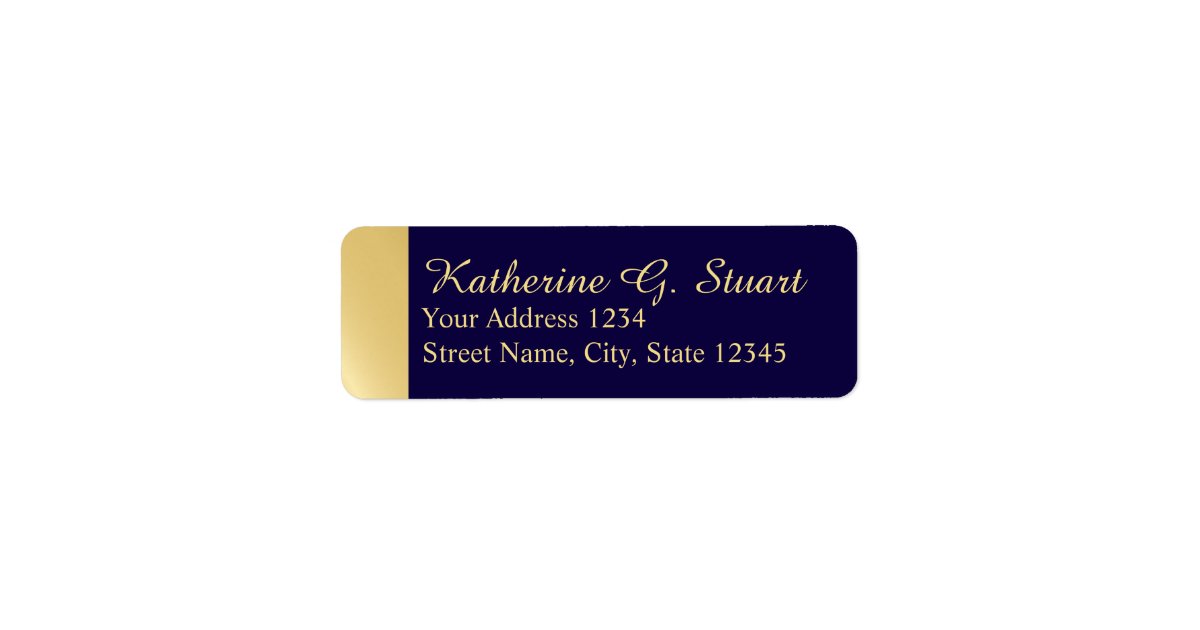 Navy Blue and Gold Modern Elegant Label | Zazzle
